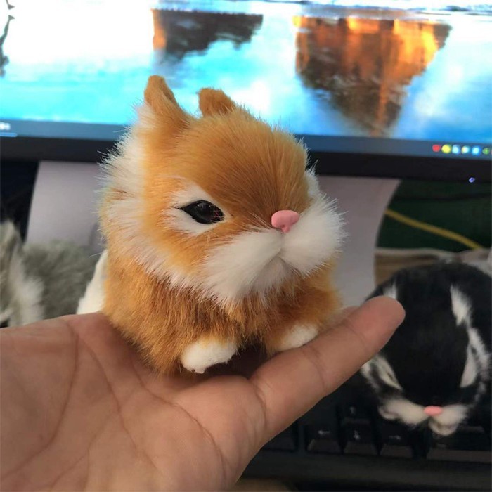 Jual Boneka Anak Kelinci Simulasi Pajangan Meja Plush Rabbit Bunny ...