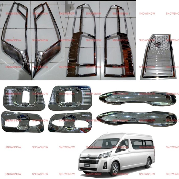 Jual Paket Garnish Outer Handle Tank Cover Hiace 2020 2022 UP Chrome ...