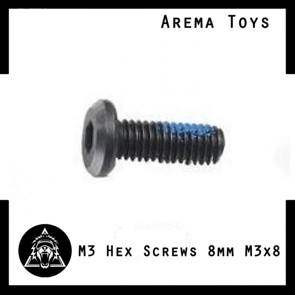 Jual M3*8 M3 Hex Screws 8mm M3x8 Black Alloy Steel Baut L Bolt Socket | Shopee Indonesia