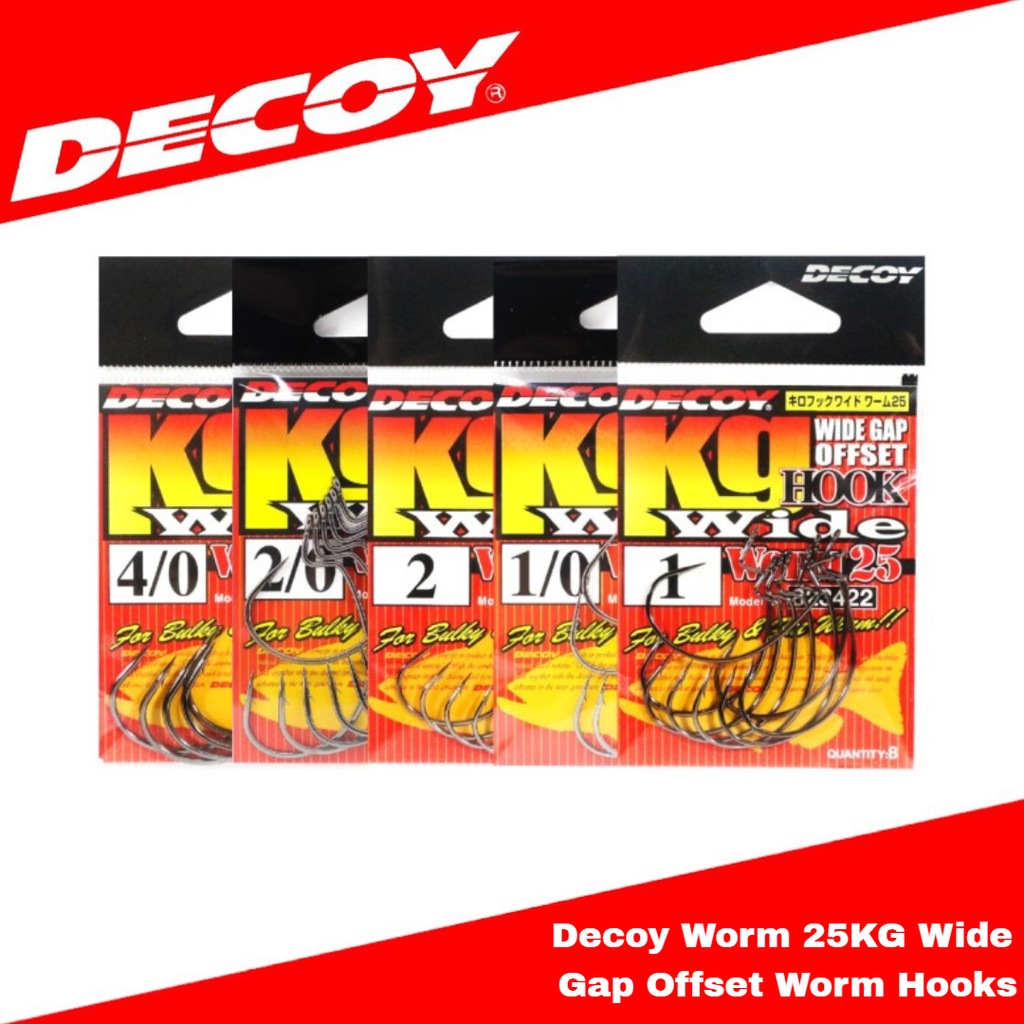 Jual Decoy Worm 25KG Wide Gap Offset Worm Hooks | Shopee Indonesia