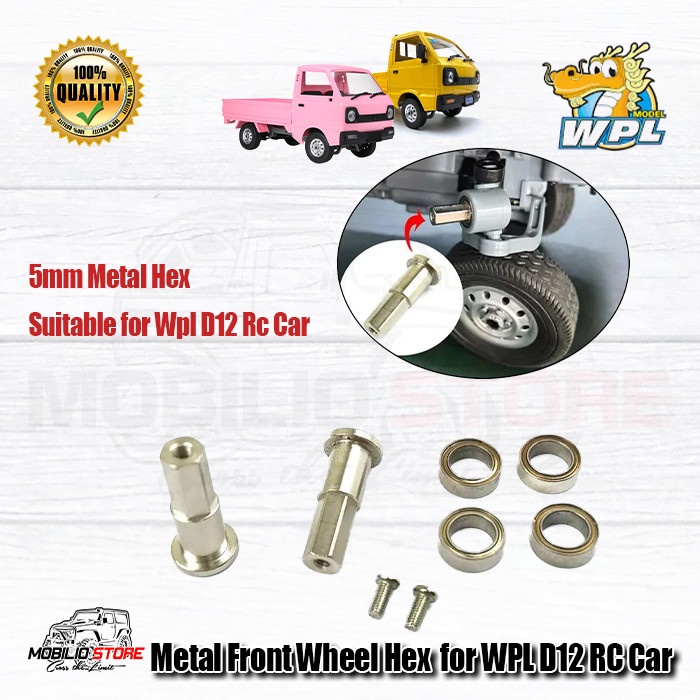 Jual Upgrade Part Metal Front Wheel Hex 5mm for WPL D12 Front Axles WPL ...
