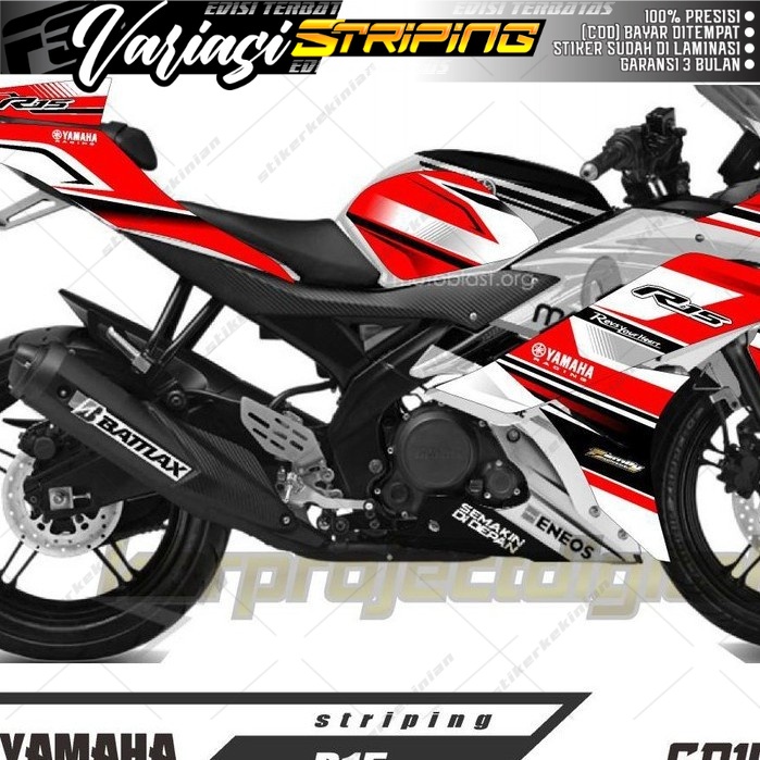 Jual (cod) stiker motor - striping R15 V1 V2 - motor yamaha - motor ...