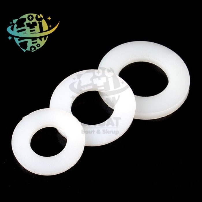 Jual Ring Plat Nilon M10 Washer Flat Ring Nylon 10mm Gasket Washer ...
