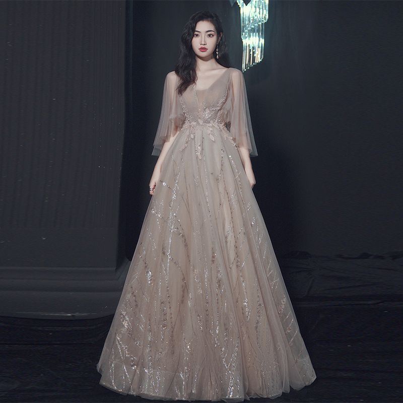 Jual Gaun malam high-end cahaya mewah perjamuan temperamen gaun panjang ...