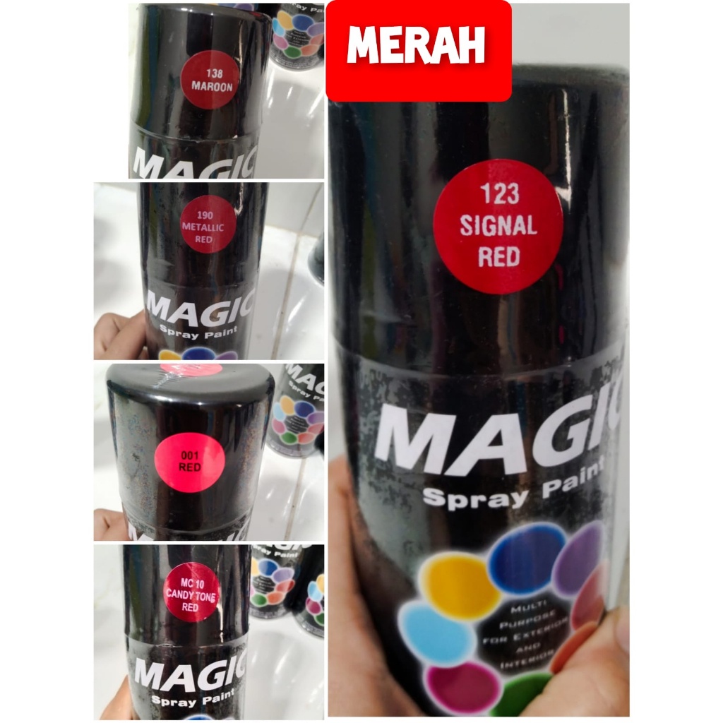 Jual cat spray pilok pilox magic 300cc varian warna merah tua merah ...