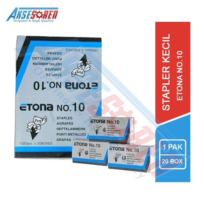 Jual Isi Refill Staples Etona No.10 [1 Pack/20 Box] / Isi ulang steples ...
