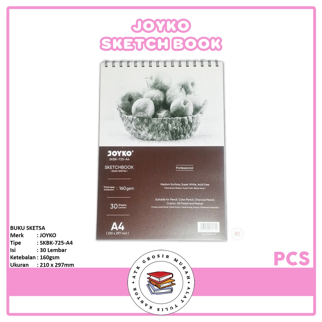 Jual JOYKO - Buku Sketsa Gambar Sketch Book SKBK-725-A4 - Pcs | Shopee ...