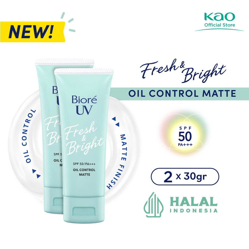 Jual Biore UV Fresh & Bright Oil Control Matte Sunscreen SPF 50+ PA ...