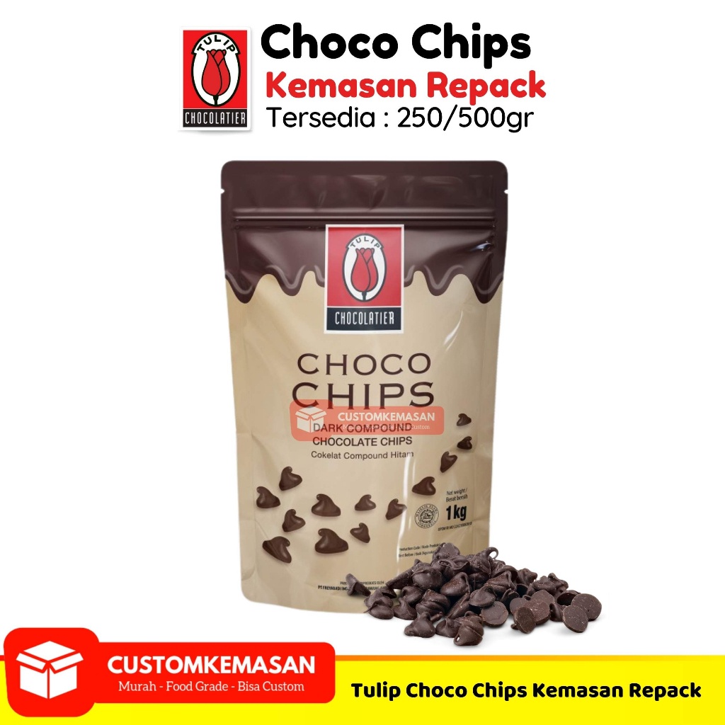 Jual Tulip Choco Chip Repack 250/500gr / Choco Chip Cokelat / Choco ...