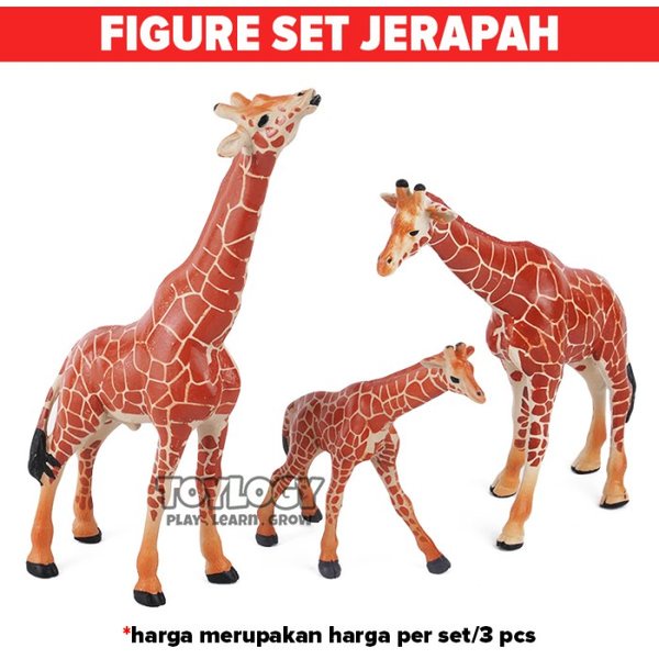 Jual Pack Mainan Edukasi Anak Action Figure Hewan Jerapah Karet Keras ...