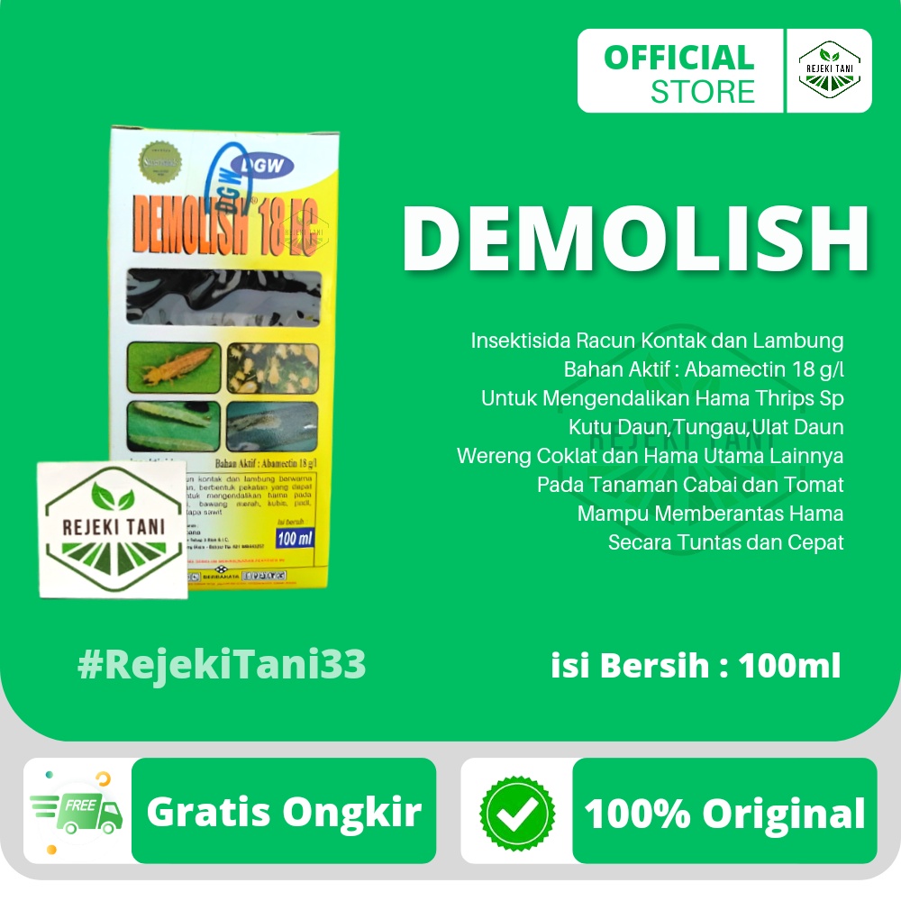 Jual Insektisida DEMOLISH 18 EC 100ml Abamektin Racun Kontak dan ...