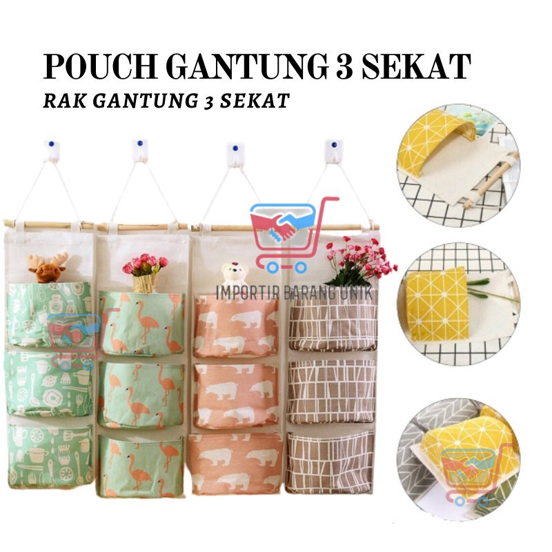 Jual IMB - Pouch Gantung 3 Sekat / Pouch Hanging Organizer - Storage ...