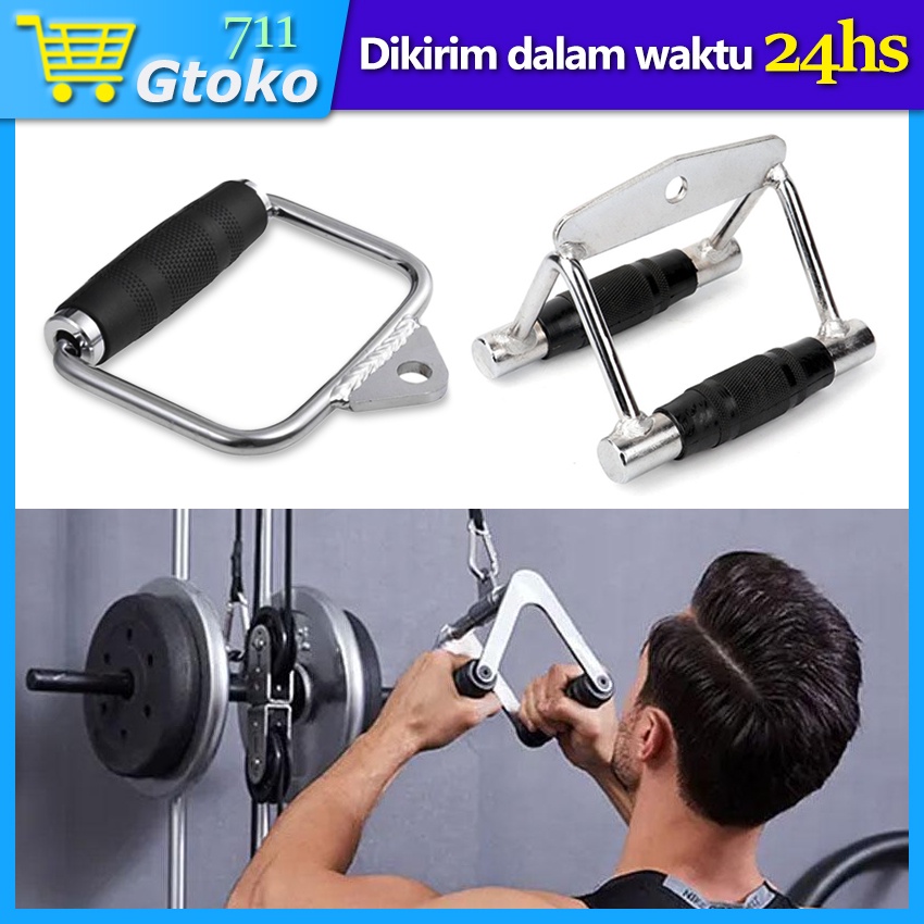 Jual D Handle Single Tricep Grip Gym Exercise Handles Pull Down Cable ...