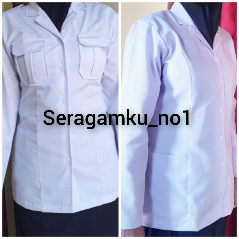 Jual Baju dinas putih PNS wanita baju pdh wanita putih // seragam putih PNS wanita baju putih ...
