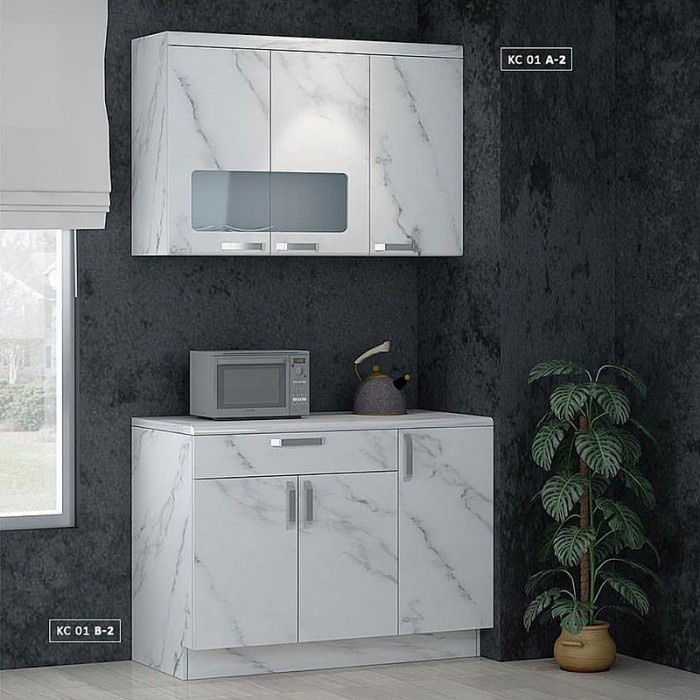 Jual Buffet Dapur Lemari Cabinet Buffet Serbaguna Meja KC Marble 2 ...
