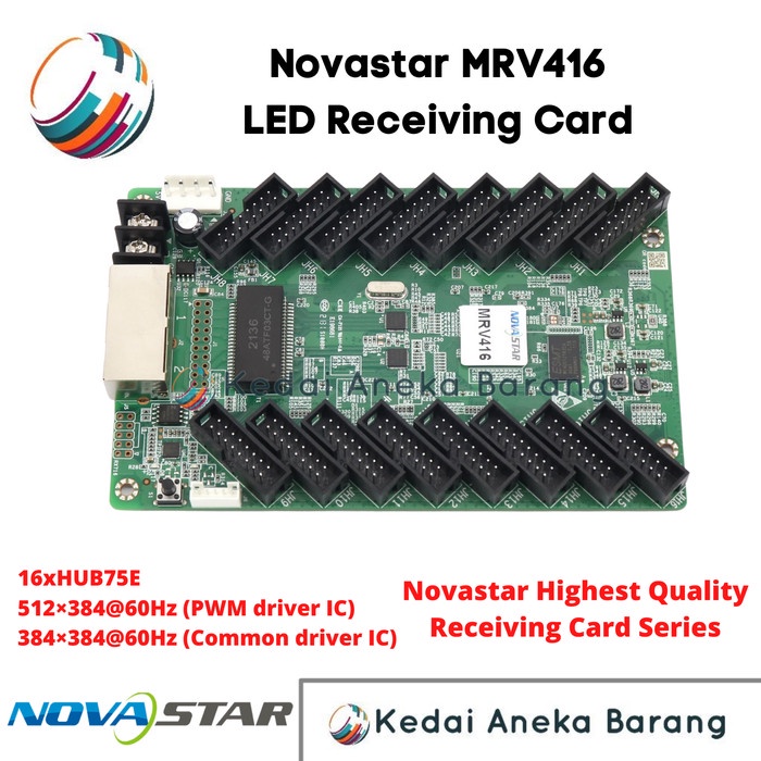 Jual Novastar MRV416 LED Receiving Card RC Videotron HUB75 MRV366 ...