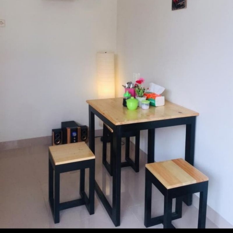 Jual JTR set meja makan/meja cafe/meja resto kayu jati belanda | Shopee Indonesia