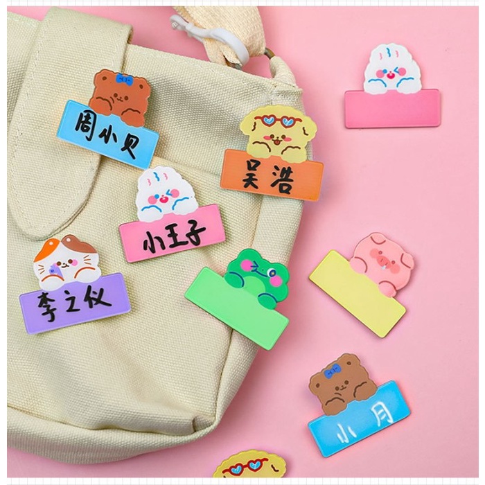 Jual [LOGU] Papan nama pin bros lucu, Klip Papan Nama Akrilik, Acrylic ...