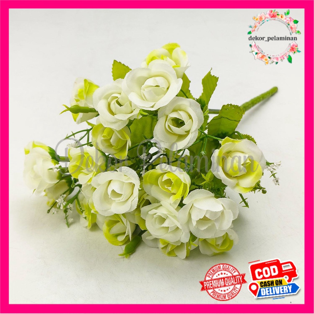 Jual COD 1PCS BUNGA ROSE MINI CLASSIC CABANG 7 ARTIFICIAL - MAWAR KECIL ...
