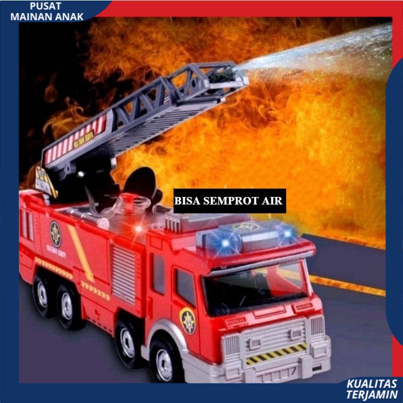 Jual Mainan Anak Mobil Pemadam Kebakaran bisa semprot air Fire Squad ...