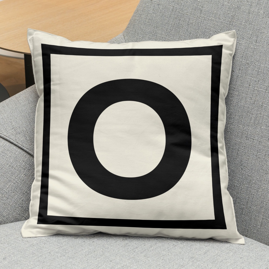 Jual SARUNG BANTAL SOFA PRINT MOTIF ALPHABET HURUF MONOKROM MONOCHROME BLACK WHITE HITAM PUTIH ...