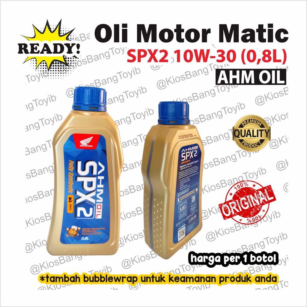 Jual Oli Mesin Motor Matic AHM Oil SPX2 SPX 2 SAE 10W30 (0.8Liter ...