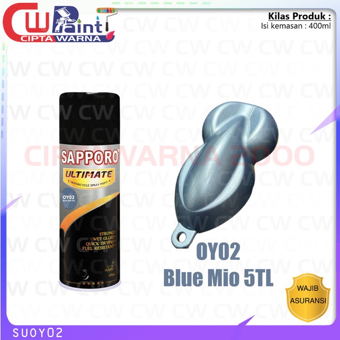Jual Cat Semprot Saporo Sapporo Ultimate Blue Mio 5TL OY02 Aerosol ...