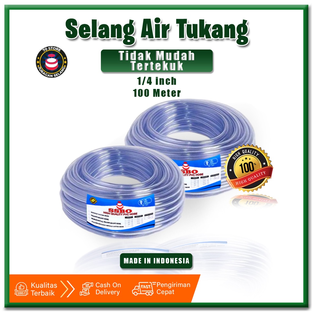 Jual SELANG AIR TUKANG 100 METER SELANG AIR AQUARIUM 1/4 INCH 100 METER / SELANG TIMBANG SELANG ...