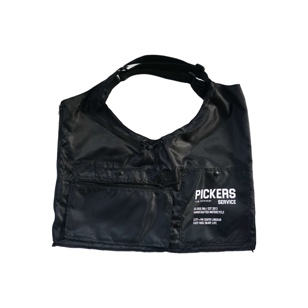 Jual PICKERS SERVICE "TOTE VEST BLACK" - VEST/TOTEBAG | Shopee Indonesia