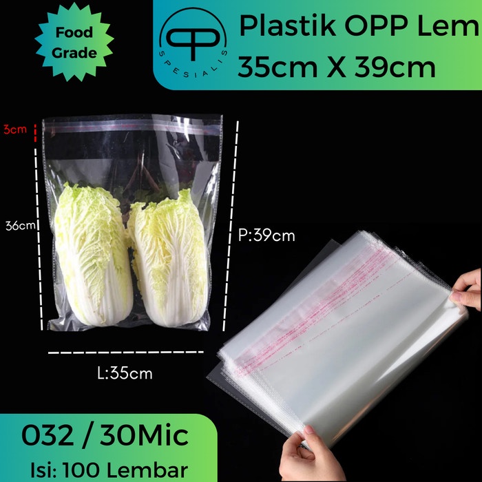 Jual OPPSP Plastik OPP Lem 35x39 032/30mic Isi 100 Kemasan Baju Jaket Sayuran Tebal | Shopee ...