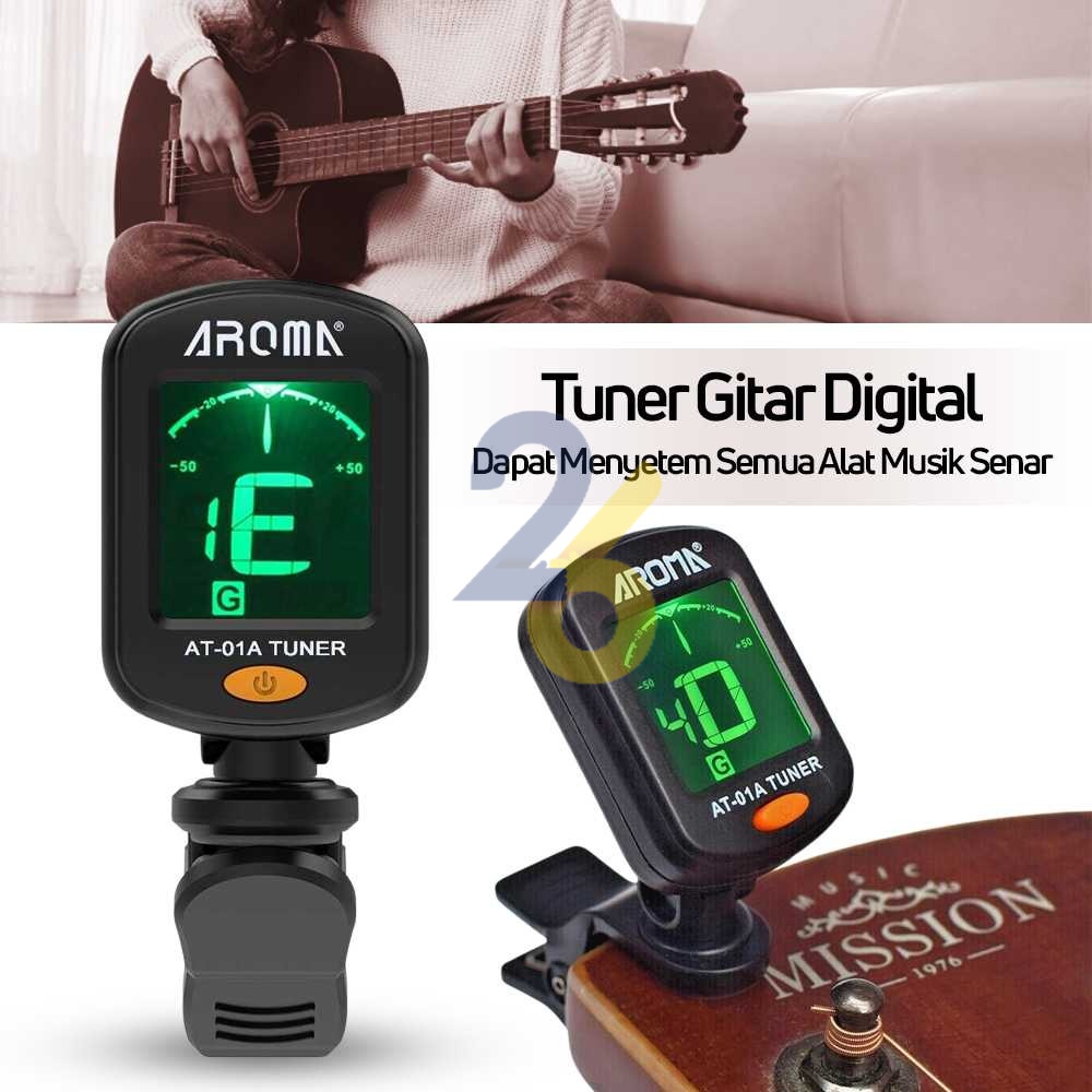 Jual [26] AROMA Tuner Gitar Digital Chromatic Universal Tone ...