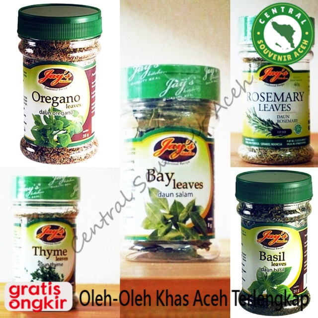 Jual Jay’s Rempah Daun Oregano, Thyme, Basil, Salam, Rosemary | Shopee ...