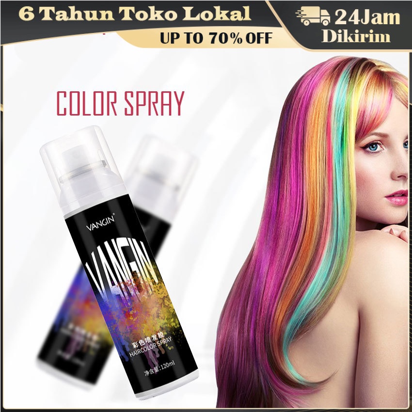 Jual Vangin 150ml Colour Hair Spray Temporary Cat Rambut Semprot ...