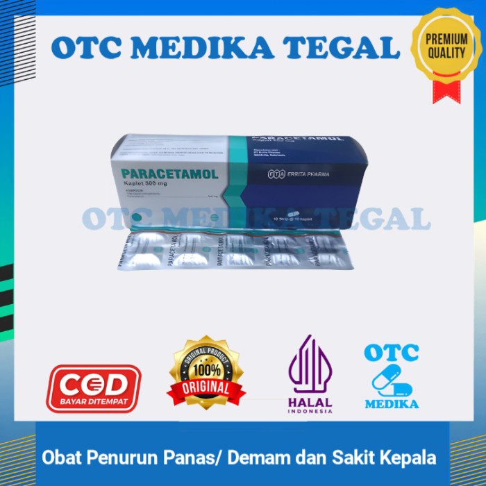 Jual Paracetamol Kaplet Erita 1 Strip Obat Penurun Demam dan Sakit ...
