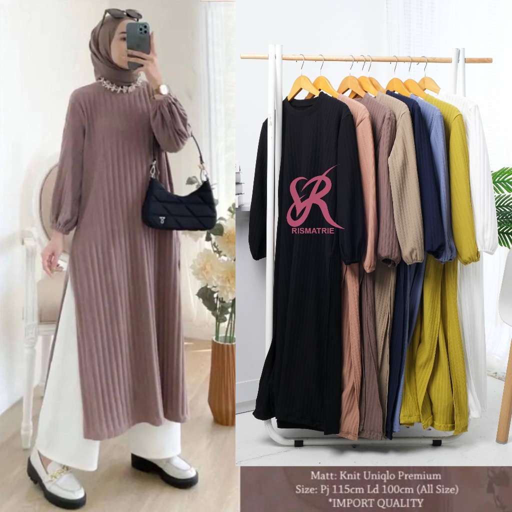 Jual Long tunik Jumbo // Kimia long tunik LD 118 Hornet knit Tunik Long ...