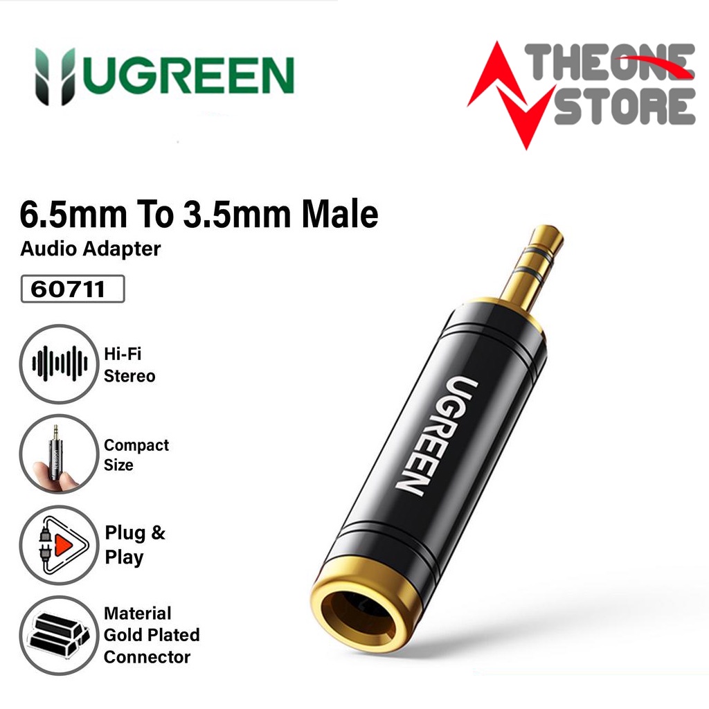 Jual UGREEN Converter Jack Audio 6.5mm Female to 3.5mm Male Audio Adapter | Shopee Indonesia