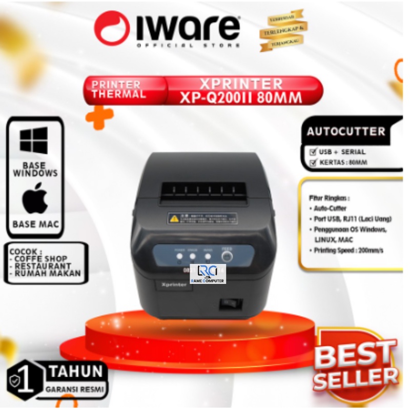 Jual Printer Kasir Thermal Xprinter XP-Q200II 80mm Usb + Serial Autocutter | Shopee Indonesia