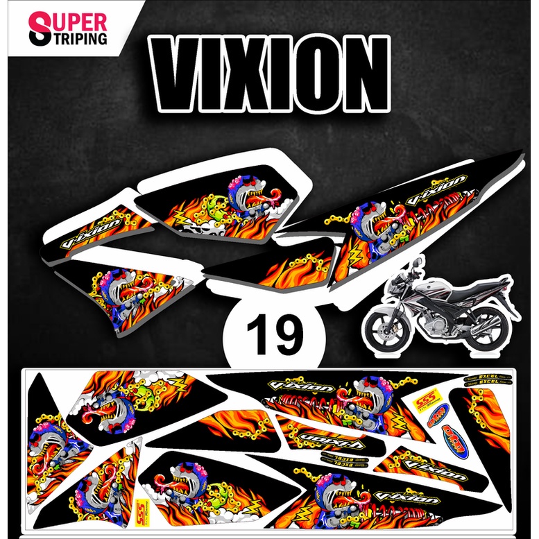 Jual STICKER VIXION OLD Varian 19 - Desain Striping List Lis Stiker ...