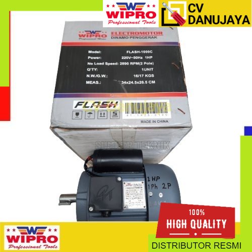 Jual Dinamo Motor Penggerak 1 HP 2 P 1 Phase Electromotor 1HP 2P 2850rpm WIPRO Flash-1000C ...