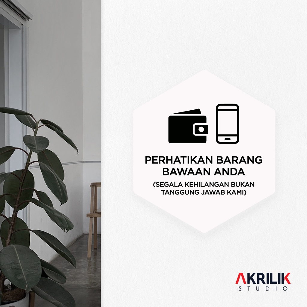 Jual Sign Board Akrilik Perhatikan Barang Bawaan Anda Papan Acrylic ...