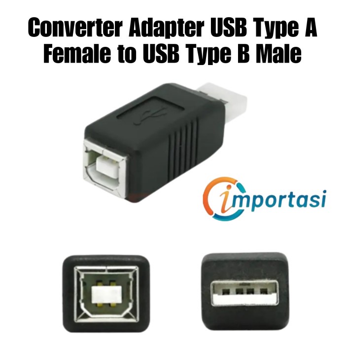 Jual Adapter USB Type A Male to USB Type B Female Printer Keyboard ...