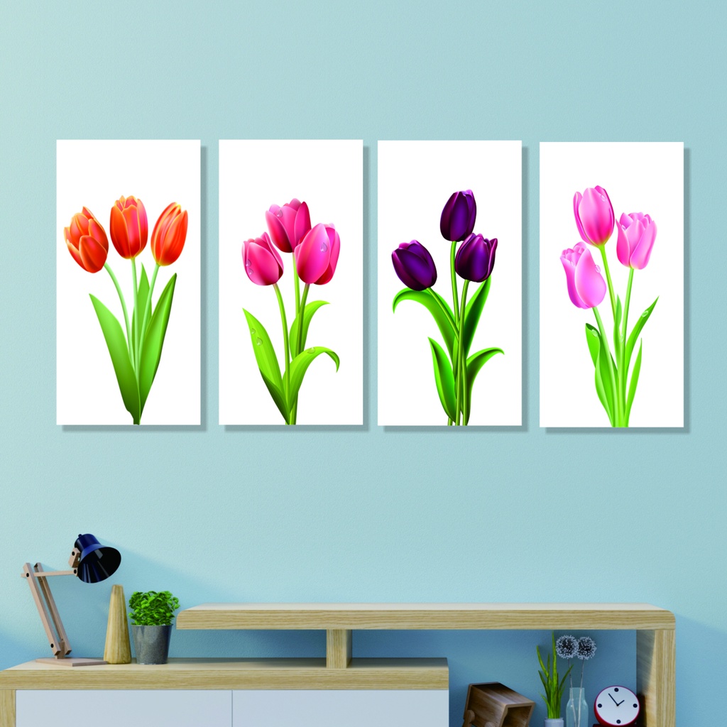 Jual GEUNGGEU - HIASAN DINDING BUNGA TULIP WALL DECOR PAJANGAN POSTER ...
