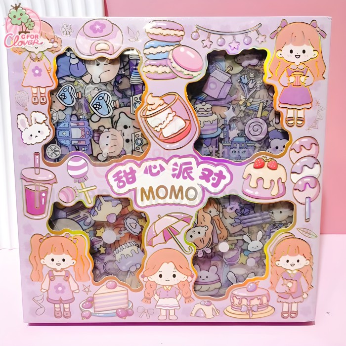 Jual NEW MOMO STICKER ISI 100 PCS kawaii stiker lucu box viral cute ...