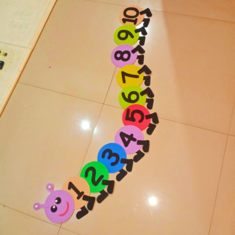 Jual Hiasan Dinding Angka 1-10 ULAT (17 cm x 150 cm) Peraga Edukatif ...