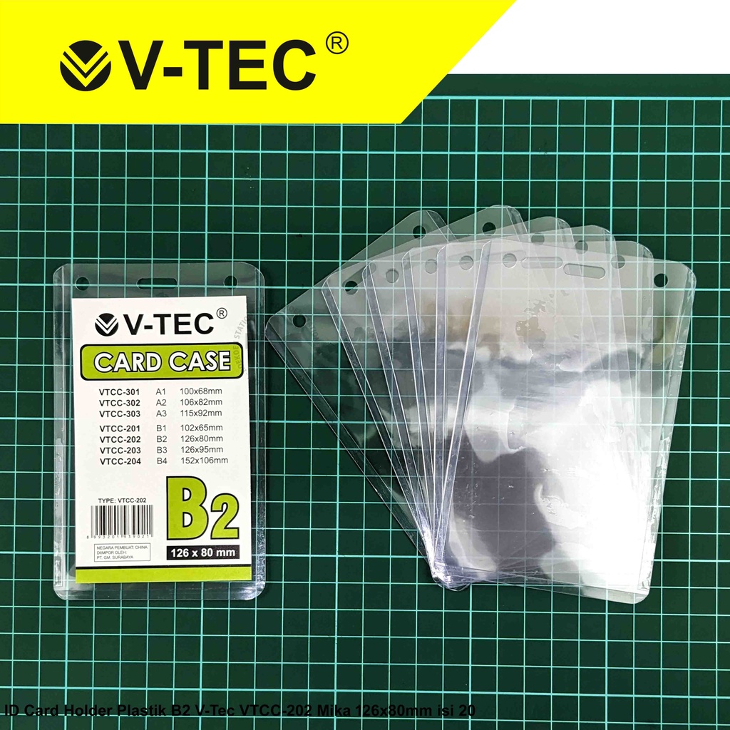 Jual V-Tec ID Card Holder Mika B2 Vertikal 80x126mm VTCC-202 isi 20 | Shopee Indonesia