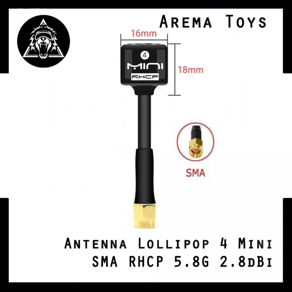 Jual Antenna Lollipop 4 Mini SMA RHCP 5.8G 2.8dBi Drone FPV Antena VTX ...
