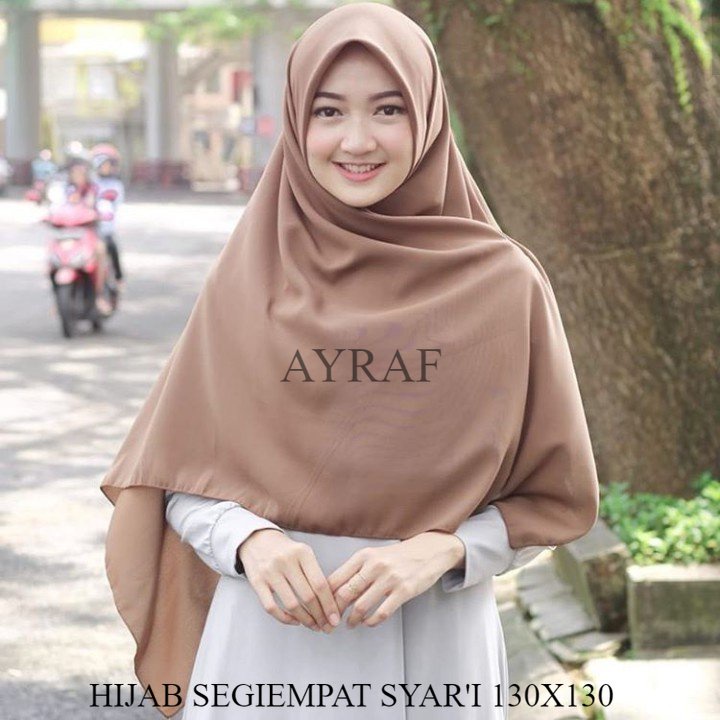 Jual COD kerudung hijab SegiEmpat Syar'i Wolfis Premium size 130x130 ...