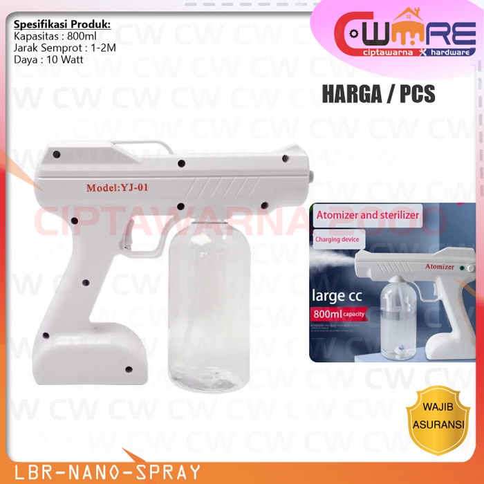 Jual Nano spray gun disinfektan UV Wireless steril anti virus fogging ...