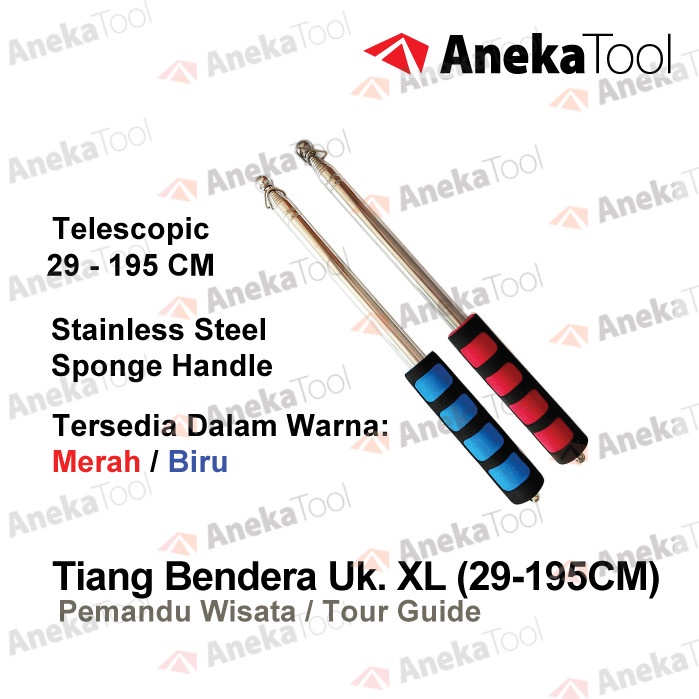 Jual Tiang Bendera Tour Guide Teleskopik Uk. XL - Biru | Shopee Indonesia