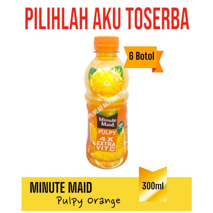 Jual Minute Maid Pulpy Orange Botol Pet 300 ml - ( HARGA 6 botol ...